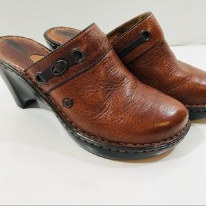 Born | Shoes | Ladies Born Concept Mule Clog Shoe Brown Leather | Poshmark